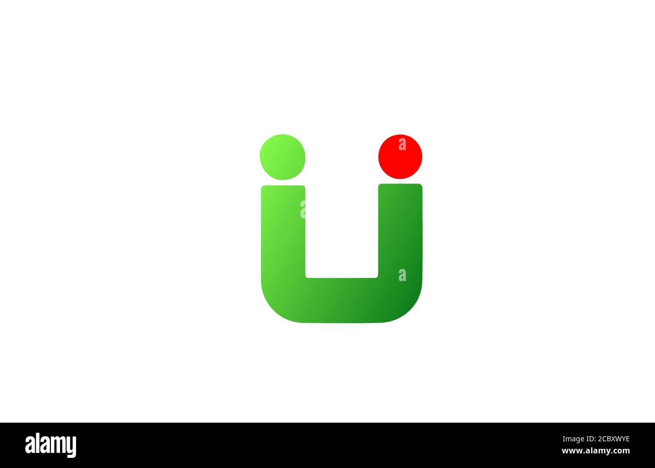 green red U alphabet letter logo icon. Gradient design for business and ...