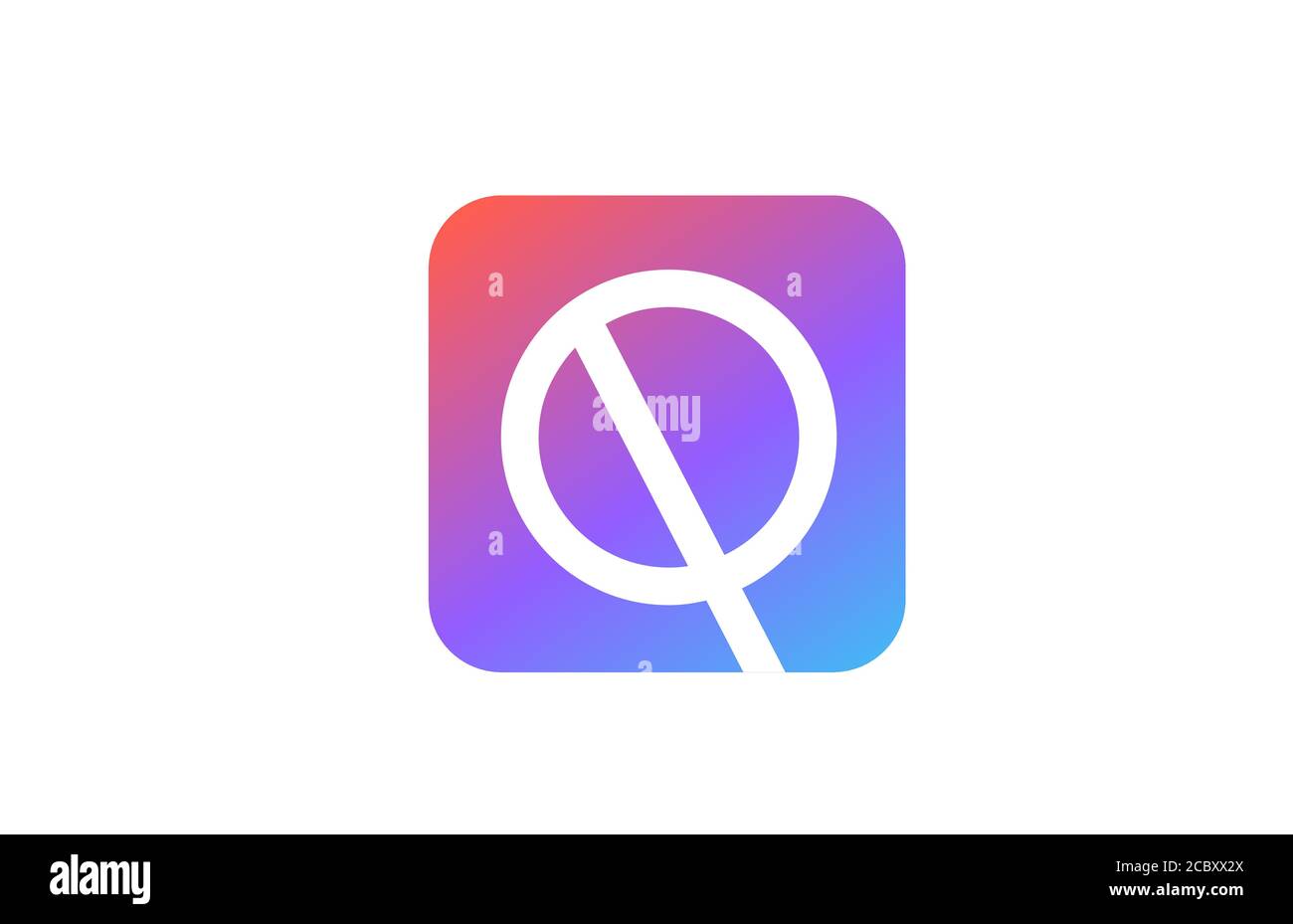 colored blue pink Q alphabet letter logo icon. Line design for company ...
