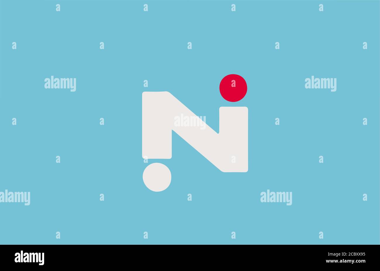 blue white red N alphabet letter logo icon. Simple design for company and business Stock Vector ...