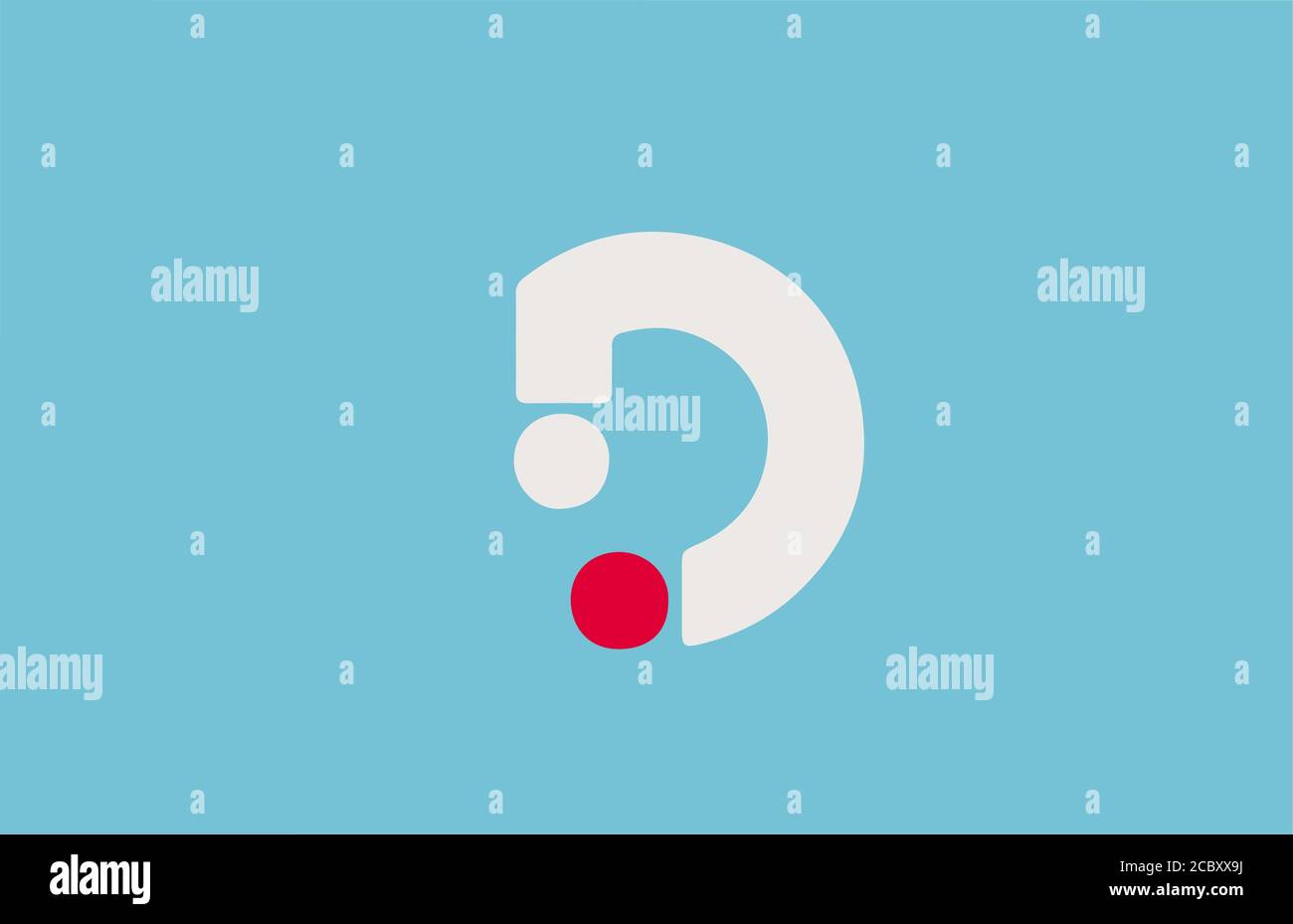 blue white red D alphabet letter logo icon. Simple design for company ...