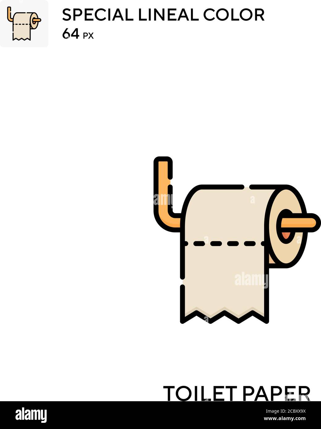 Toilet paper Special lineal color vector icon. Toilet paper icons for ...