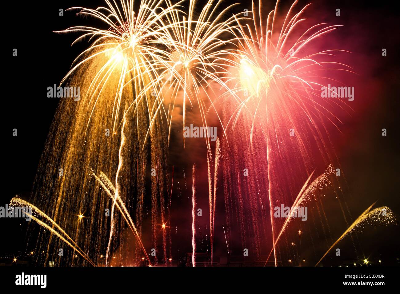 Multiple Coloured Fireworks Stock Photo - Alamy