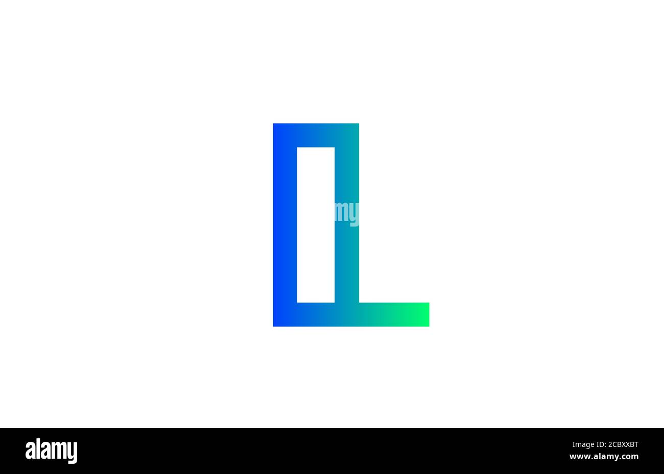 green blue L alphabet letter logo icon. Line design for business and ...
