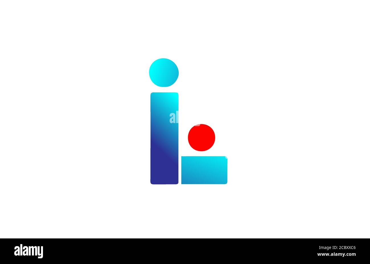 L blue red alphabet letter logo icon. Gradient design for business and ...