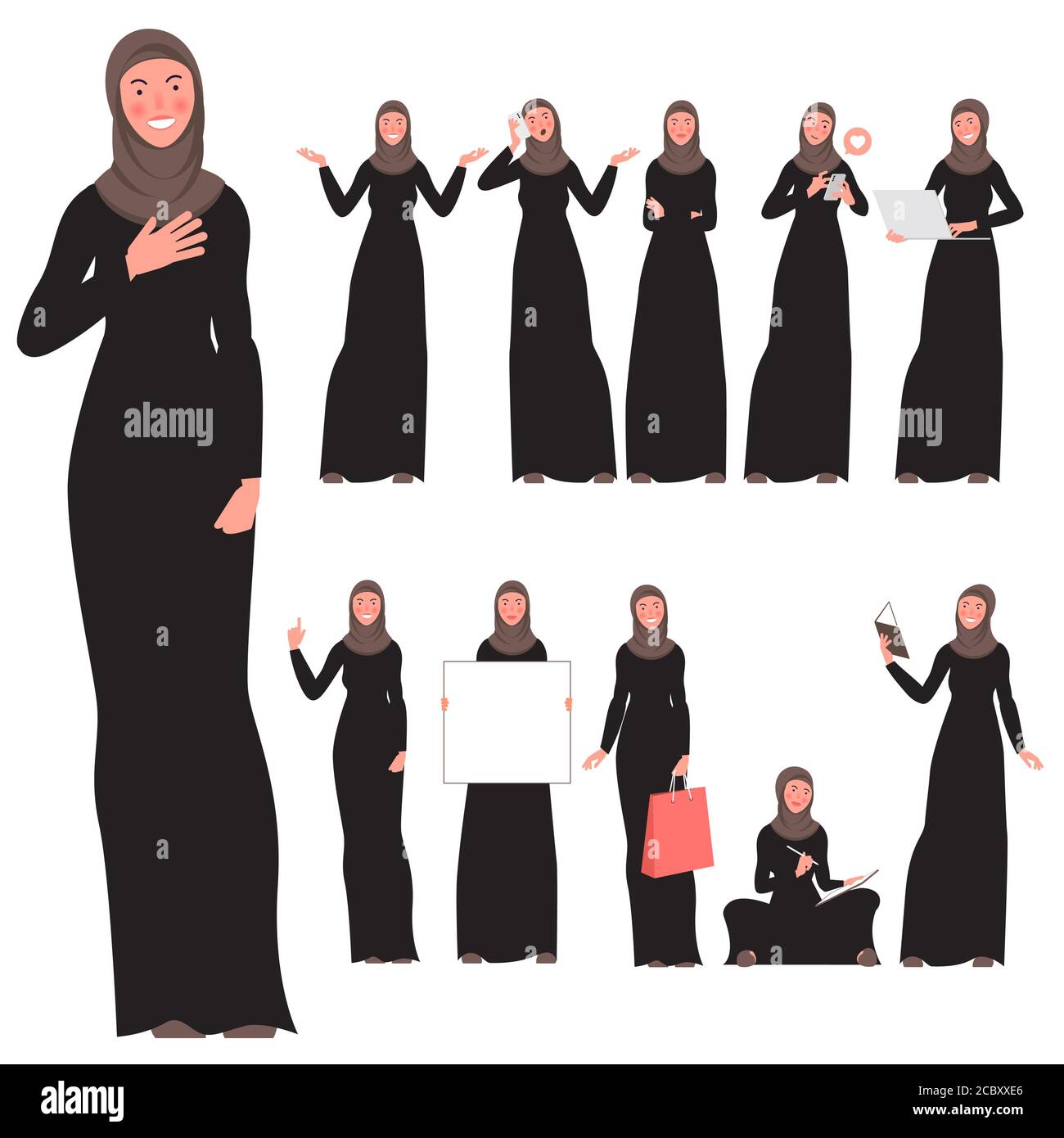 Vector design muslim woman Cut Out Stock Images & Pictures - Alamy