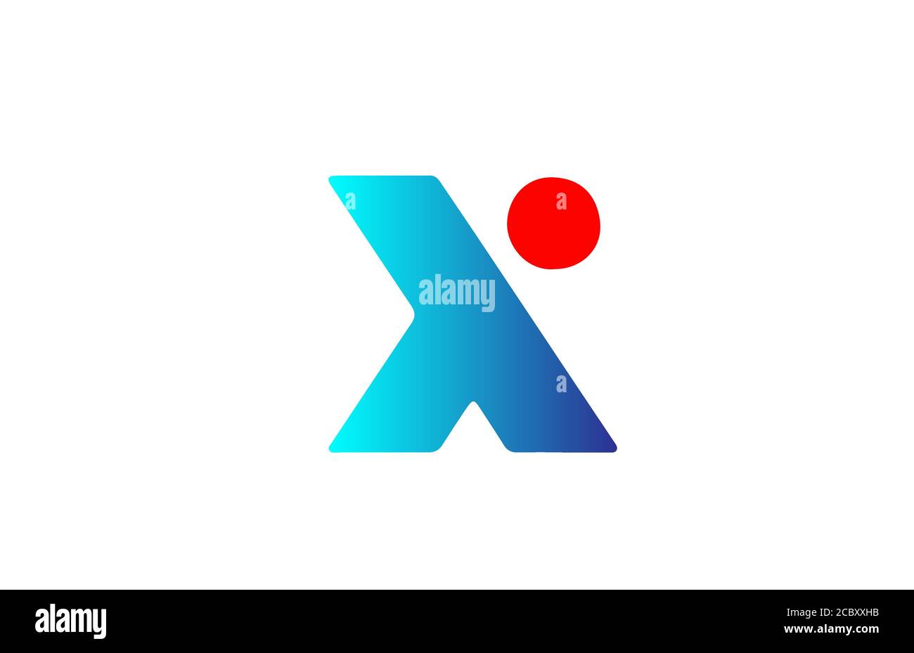 X blue red alphabet letter logo icon. Gradient design for business and ...