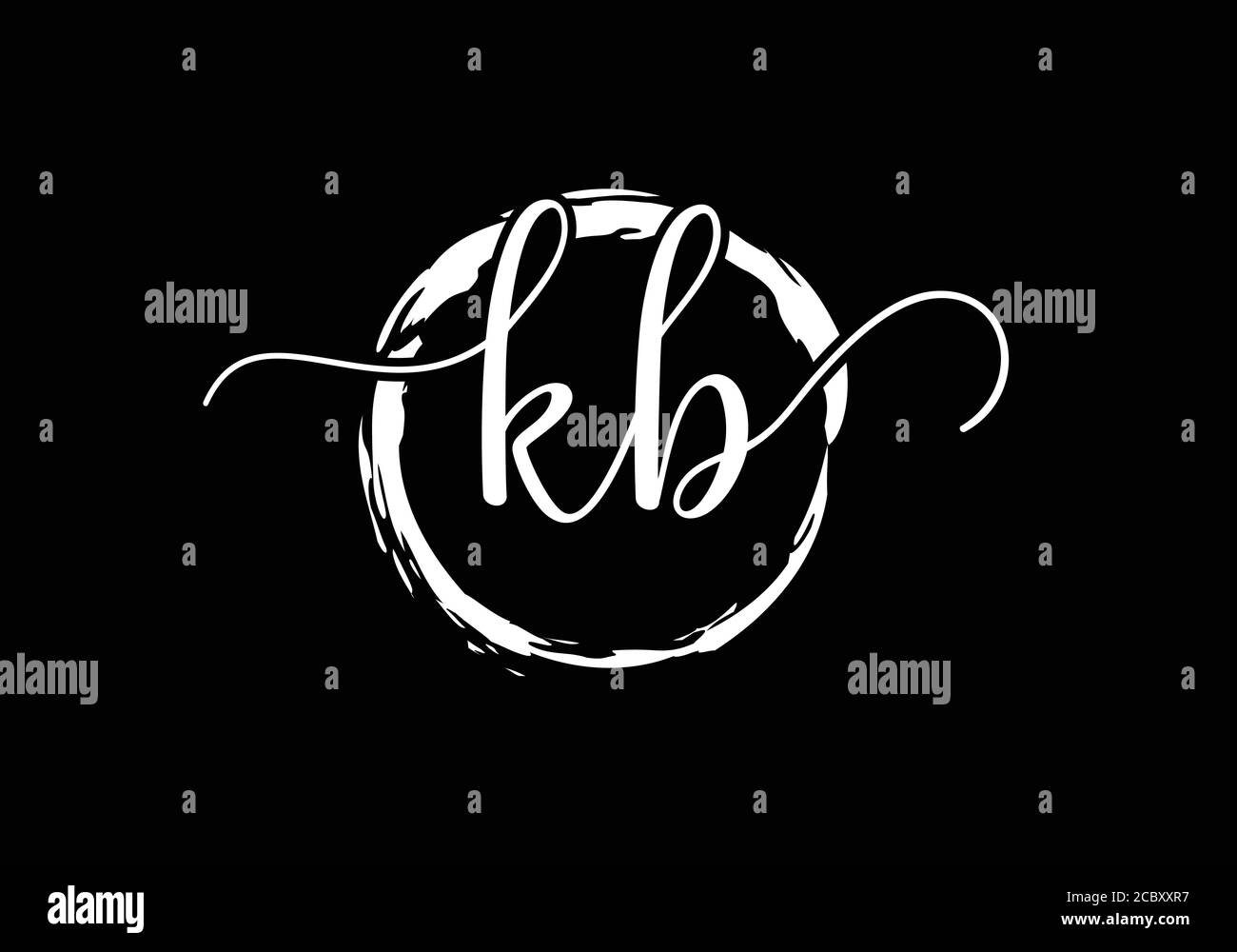 Initial Monogram Letter K B Logo Design Vector Template. K B Letter ...