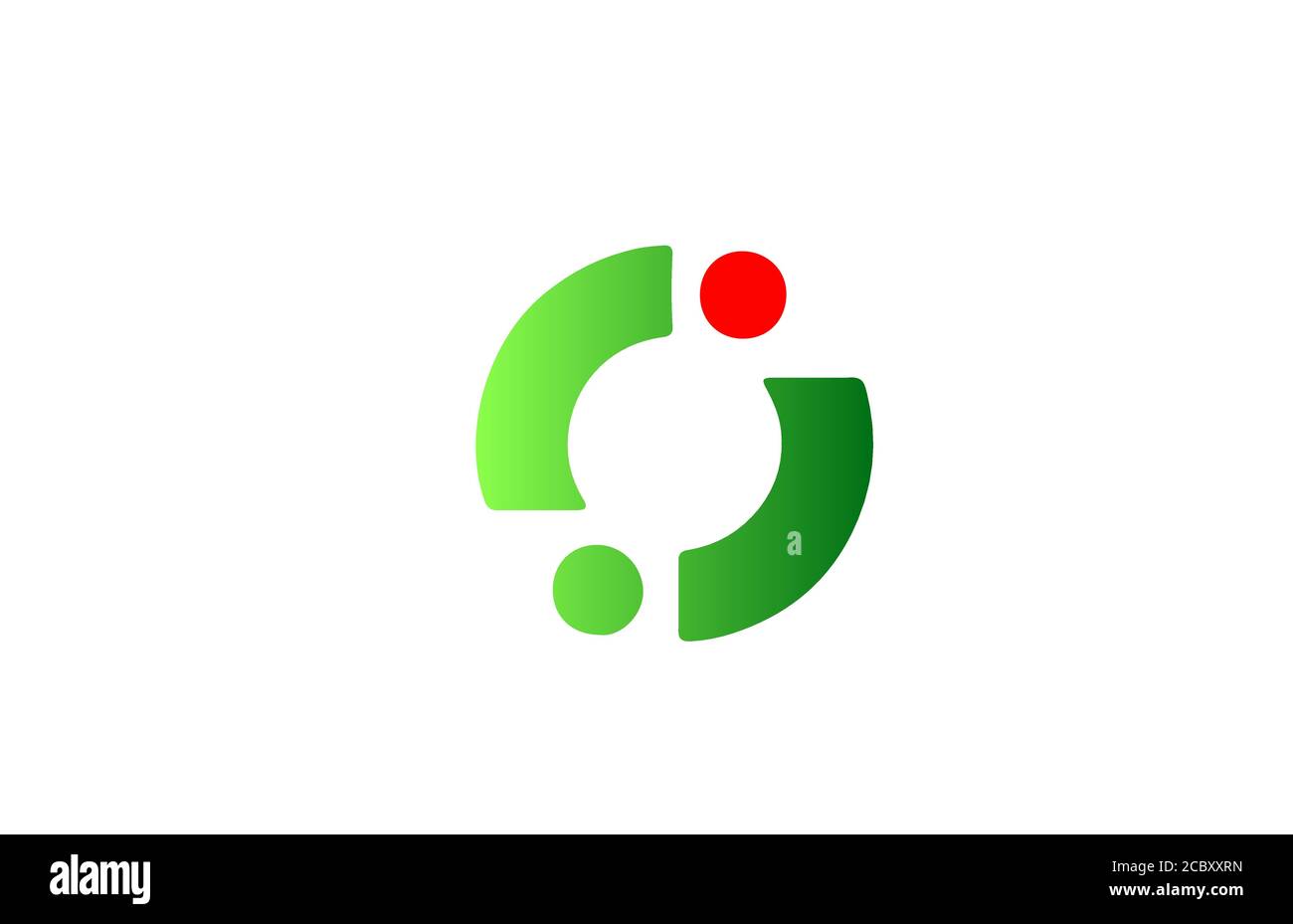 green red O alphabet letter logo icon. Gradient design for business and ...