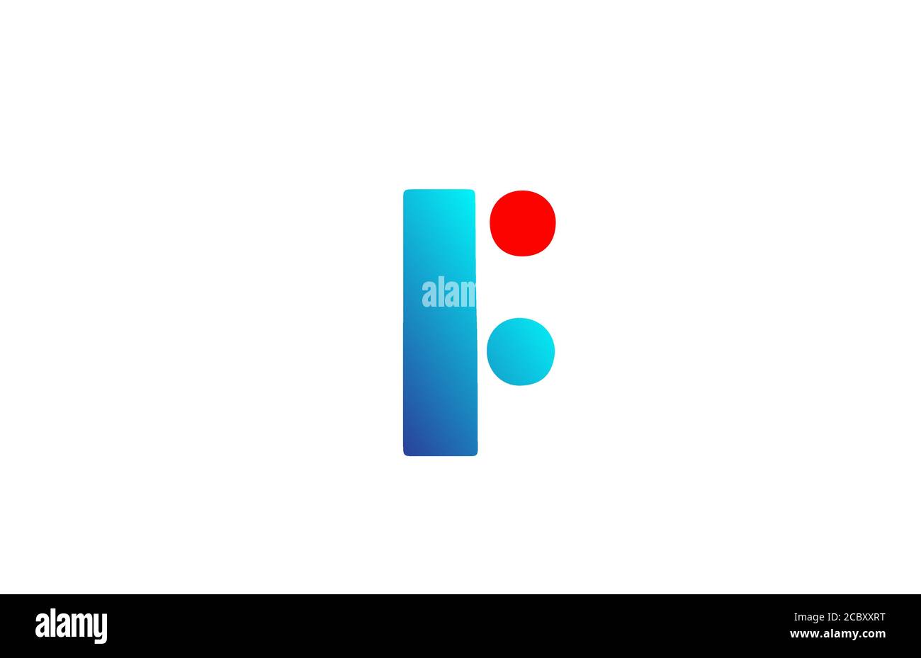 F blue red alphabet letter logo icon. Gradient design for business and ...