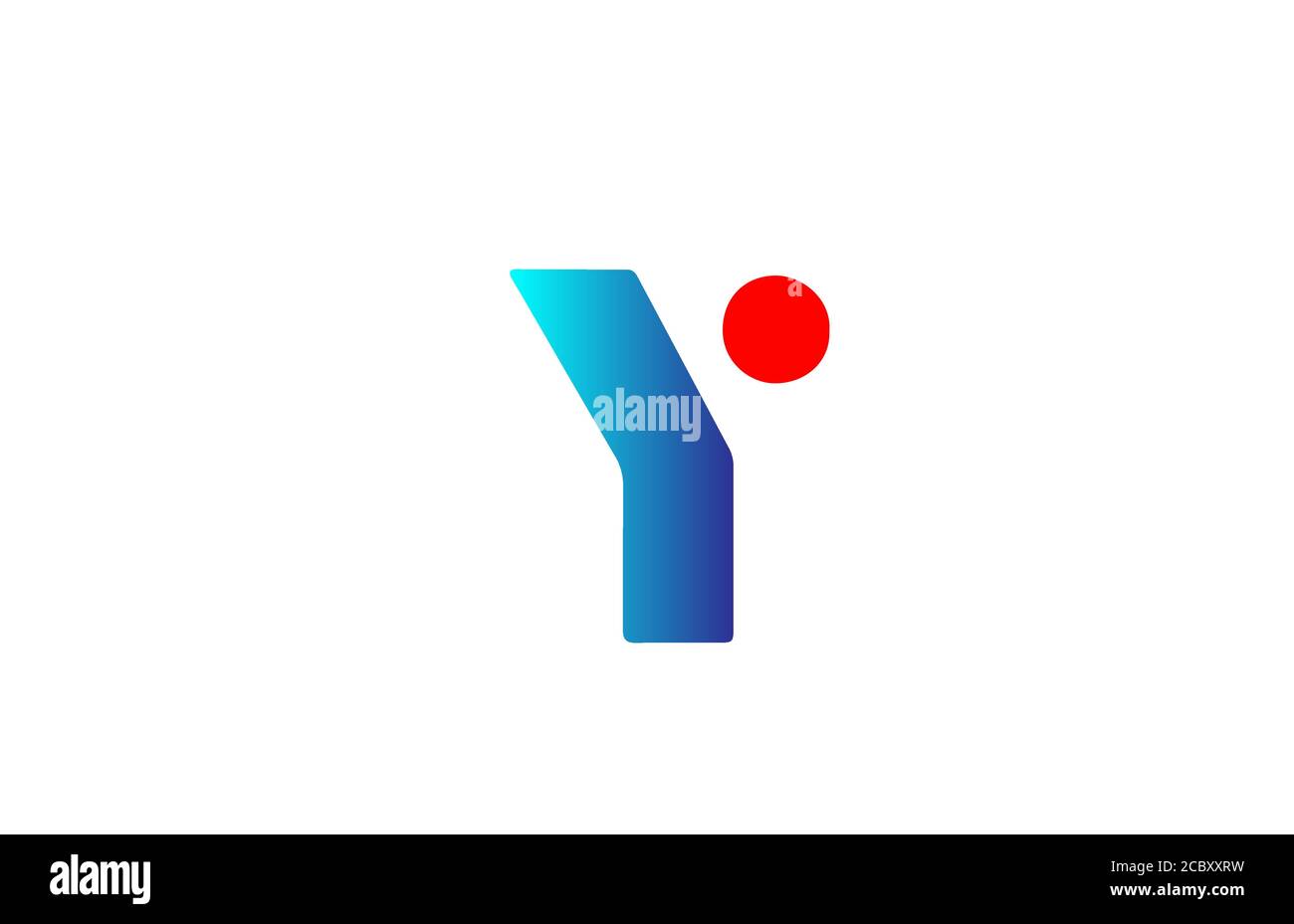 Y blue red alphabet letter logo icon. Gradient design for business and ...