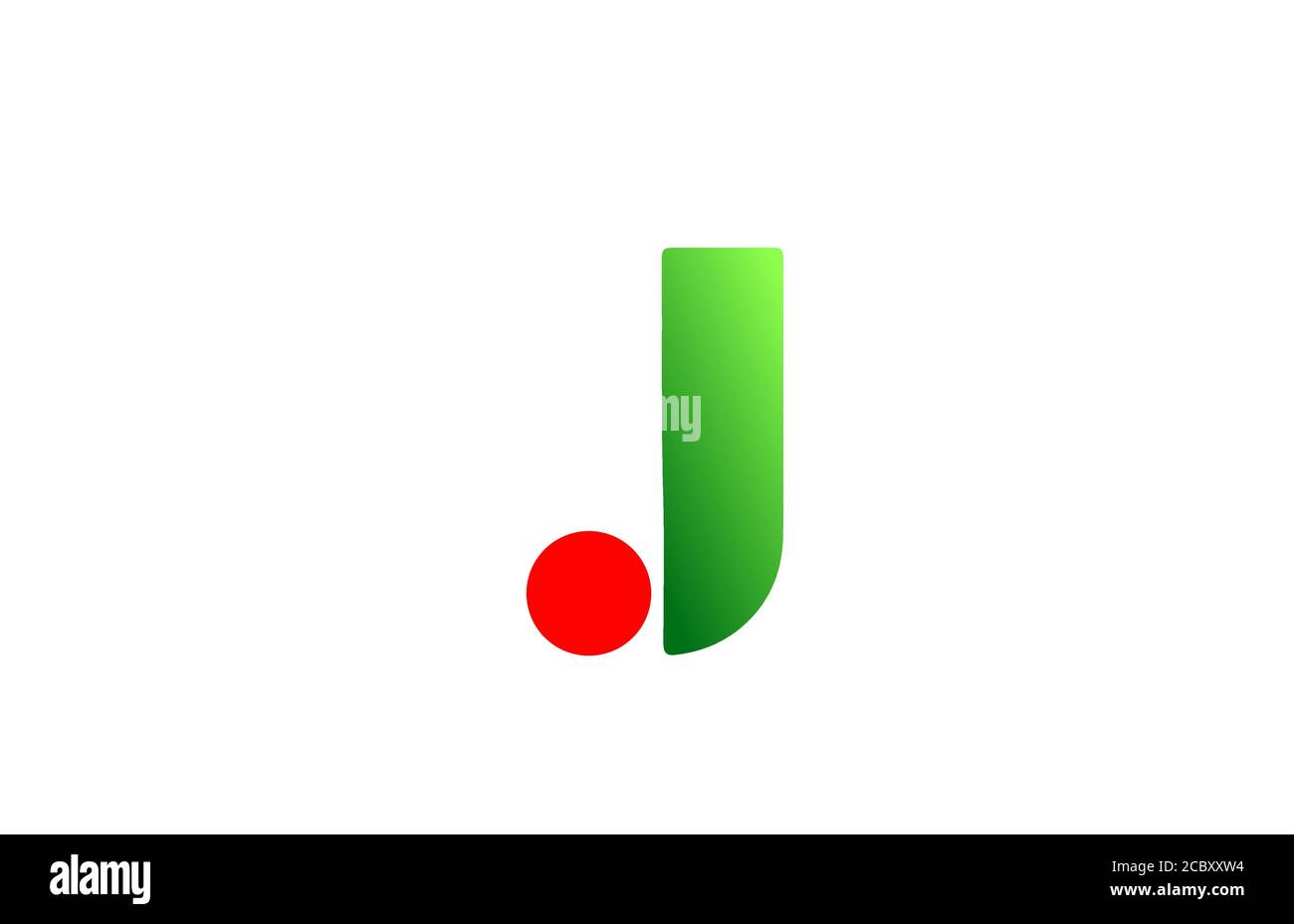 green red J alphabet letter logo icon. Gradient design for business and ...