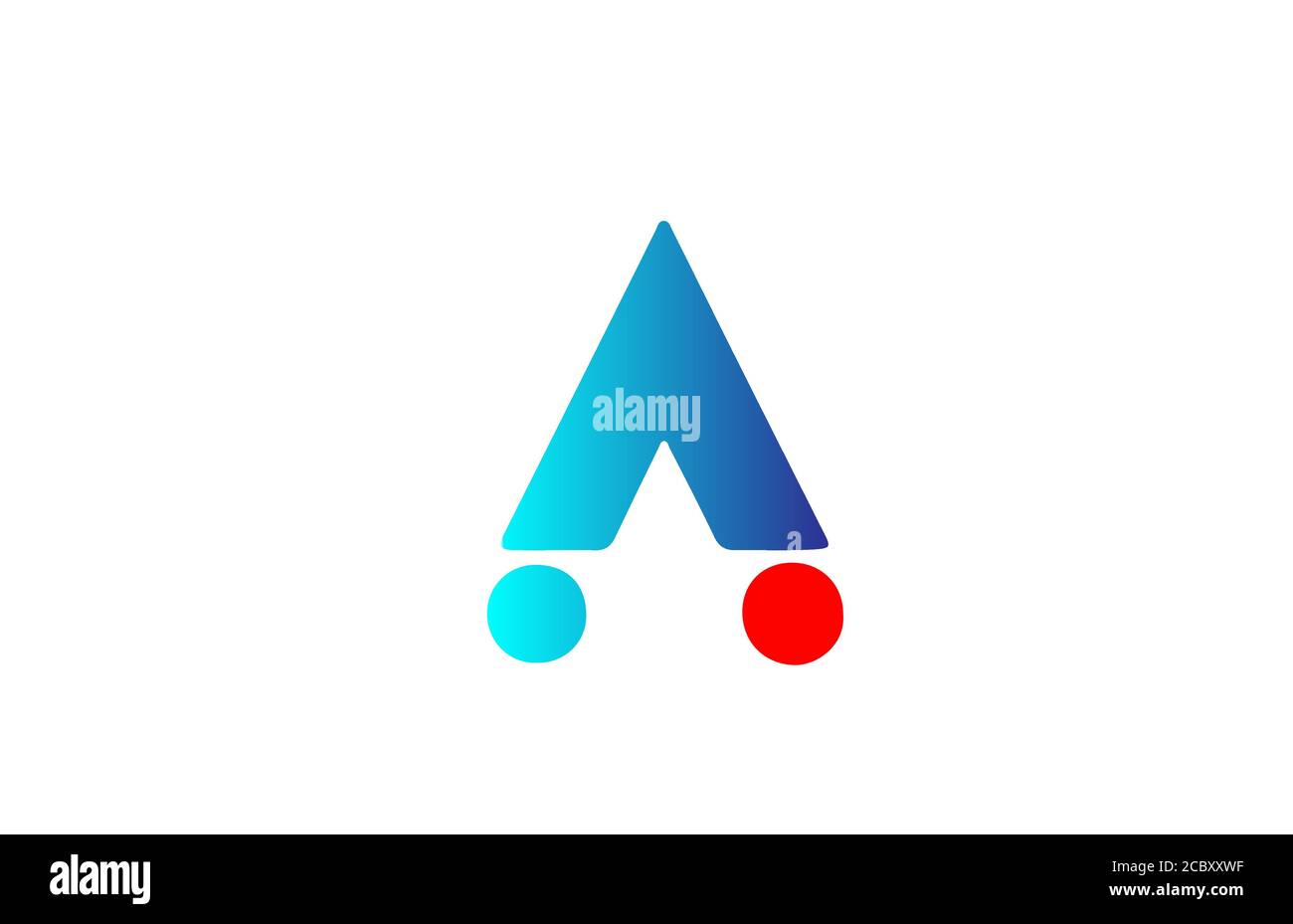 A blue red alphabet letter logo icon. Gradient design for business and ...