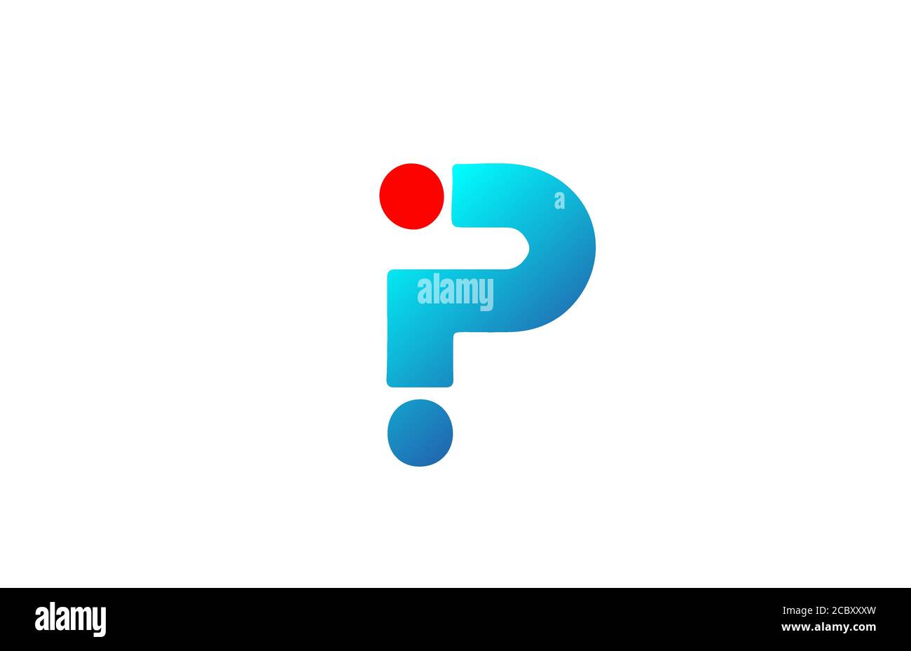 P blue red alphabet letter logo icon. Gradient design for business and ...