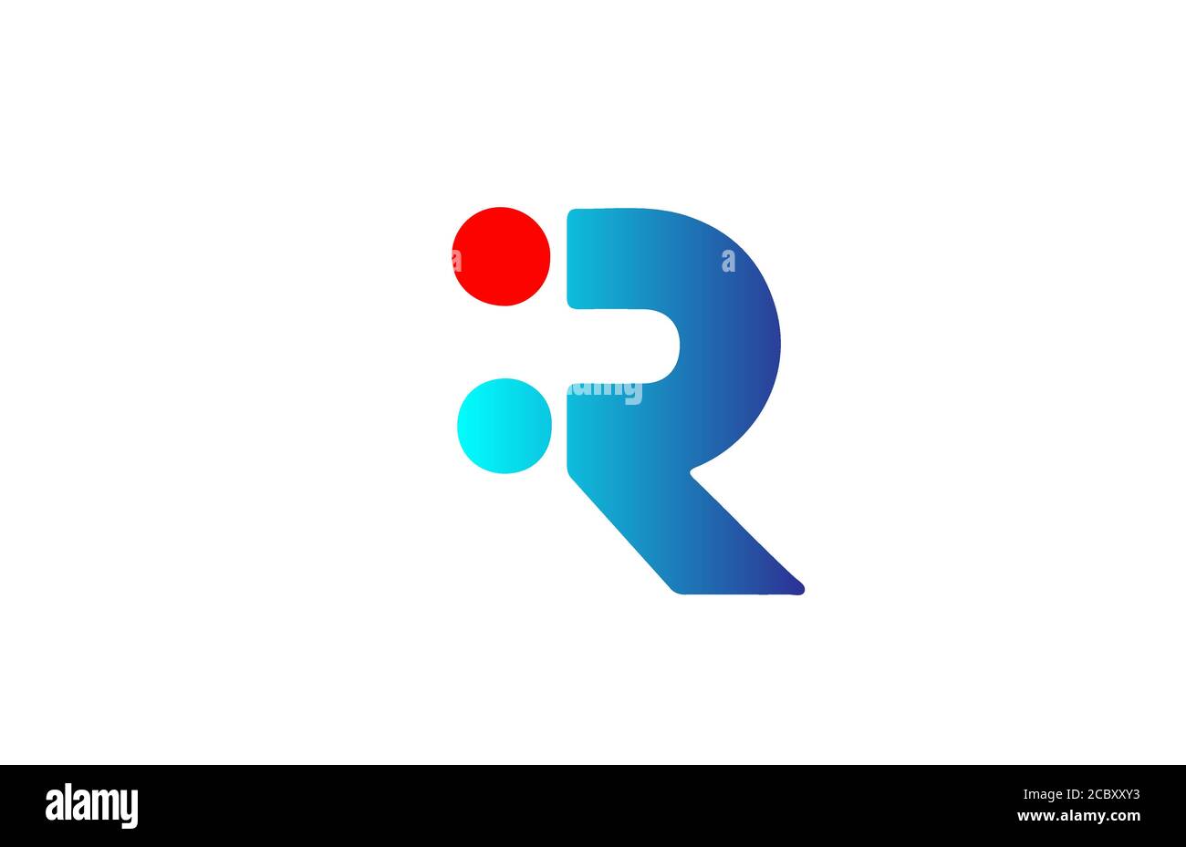 R blue red alphabet letter logo icon. Gradient design for business and ...