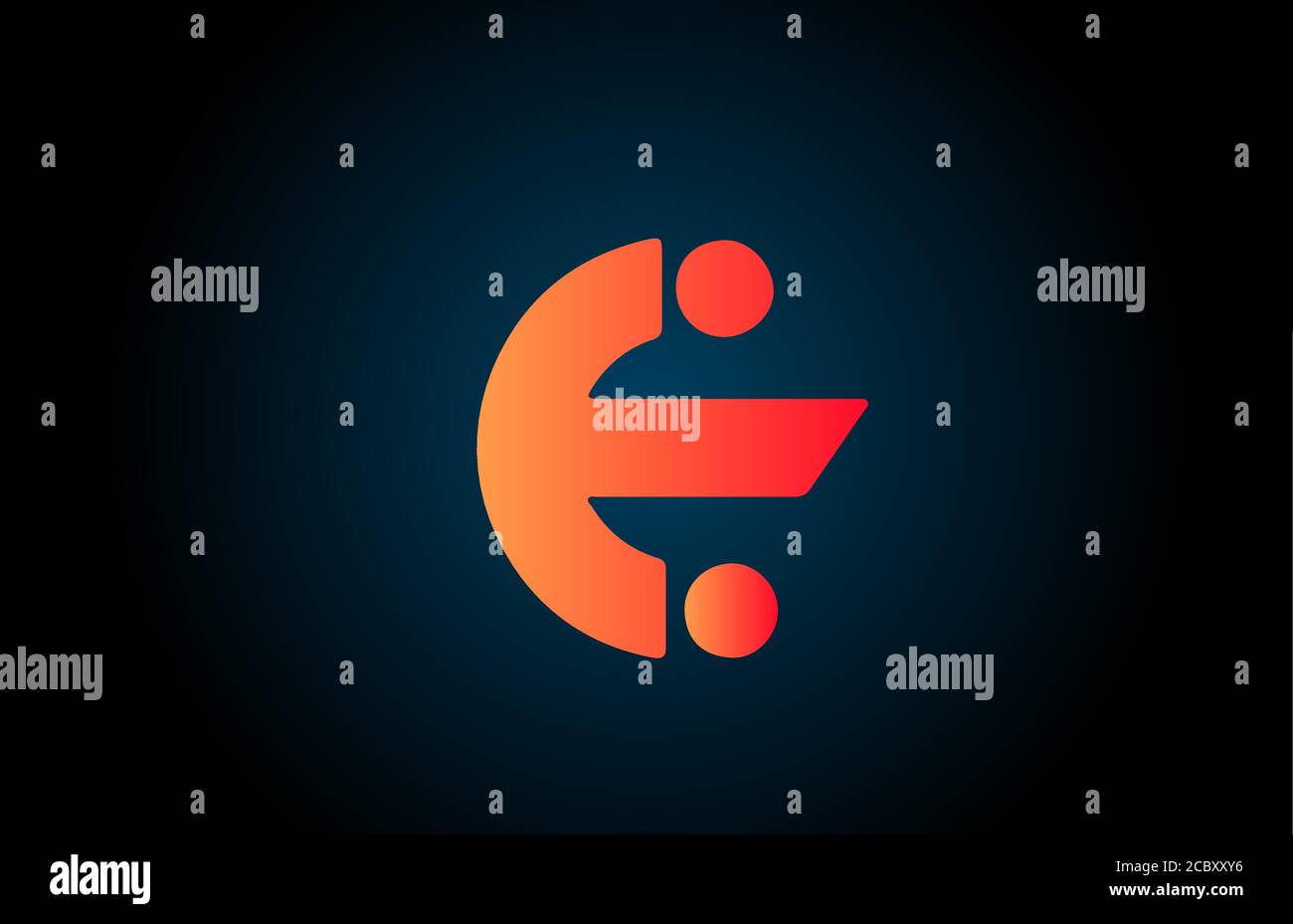 E alphabet letter logo icon in orange and black. Corporate design for ...