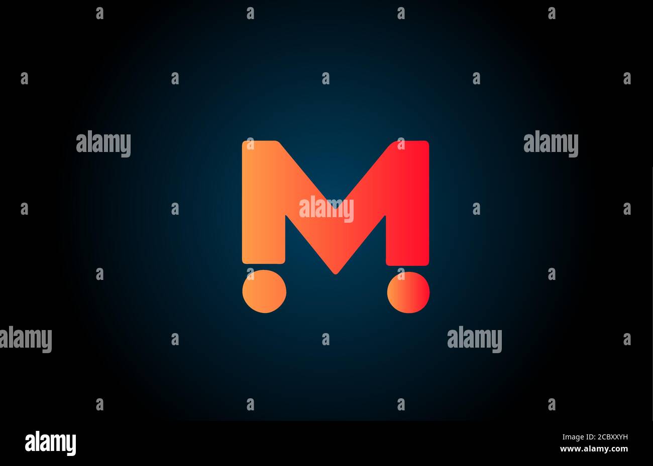 M alphabet letter logo icon in orange and black. Corporate design for ...