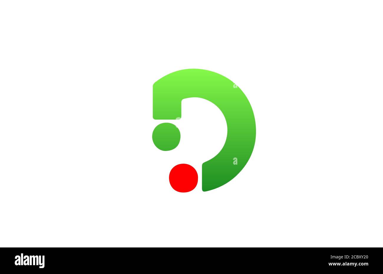 green red D alphabet letter logo icon. Gradient design for business and ...