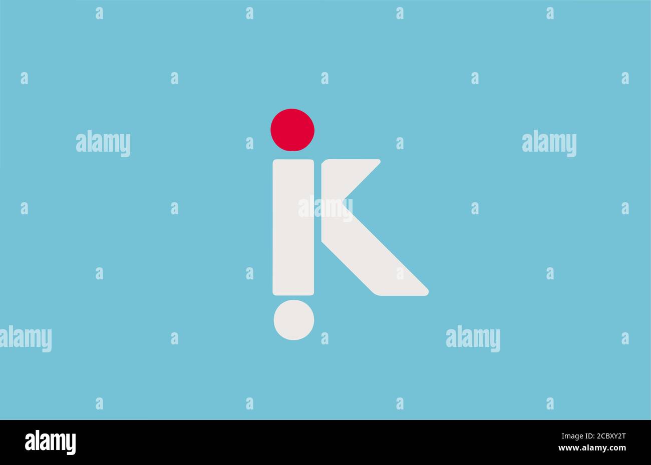 blue white red K alphabet letter logo icon. Simple design for company ...