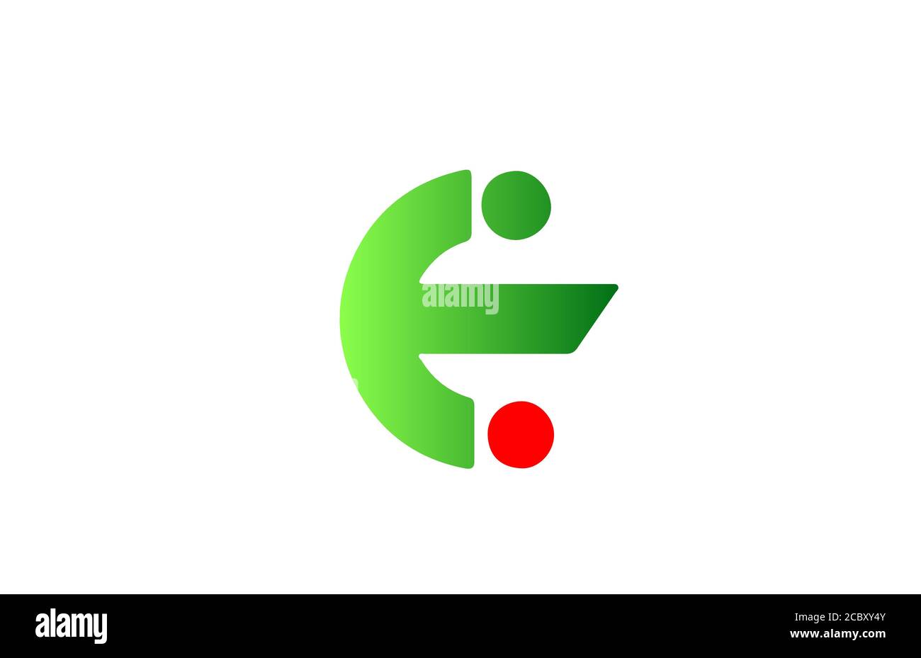 green red E alphabet letter logo icon. Gradient design for business and ...