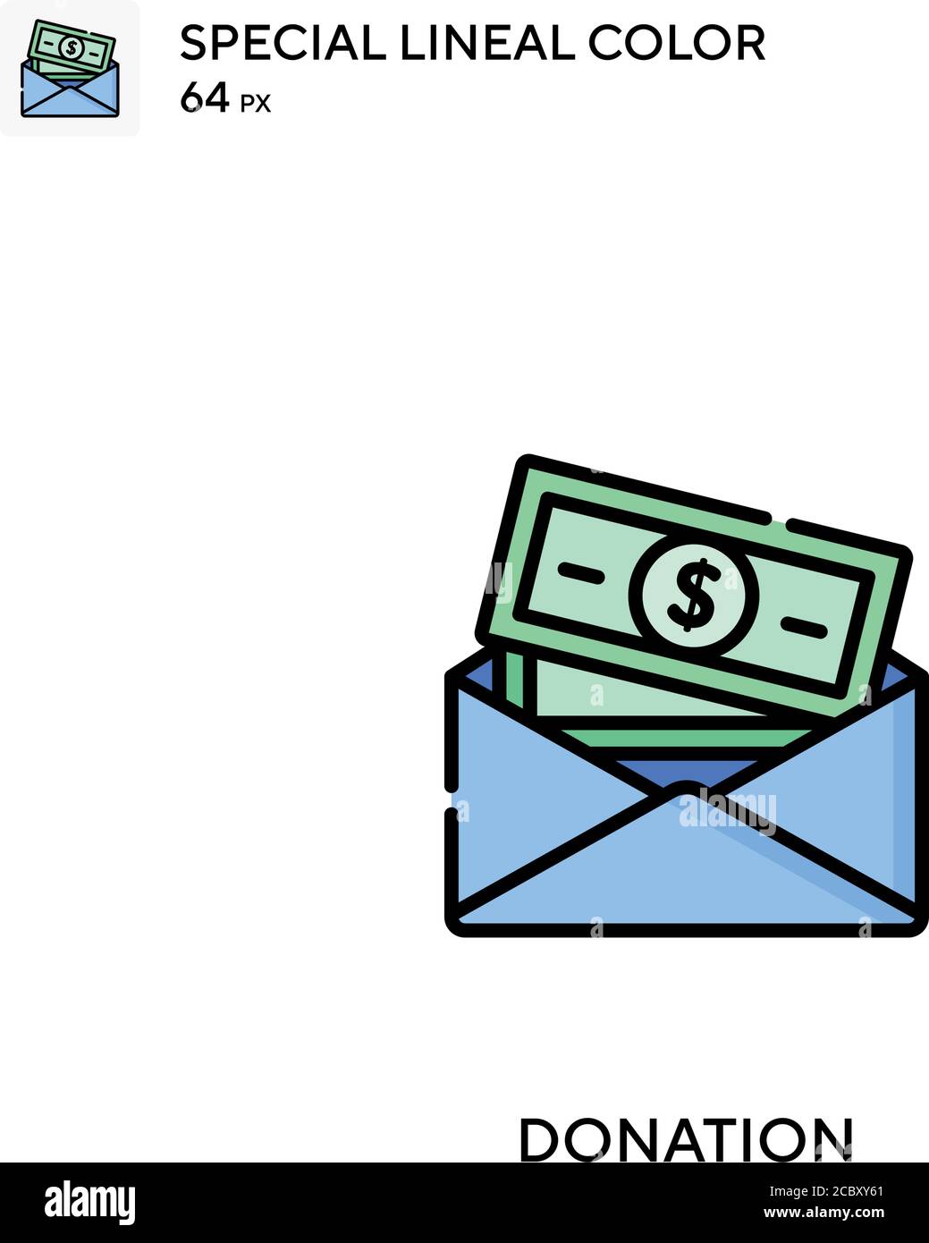 Donation Special lineal color vector icon. Donation icons for your ...