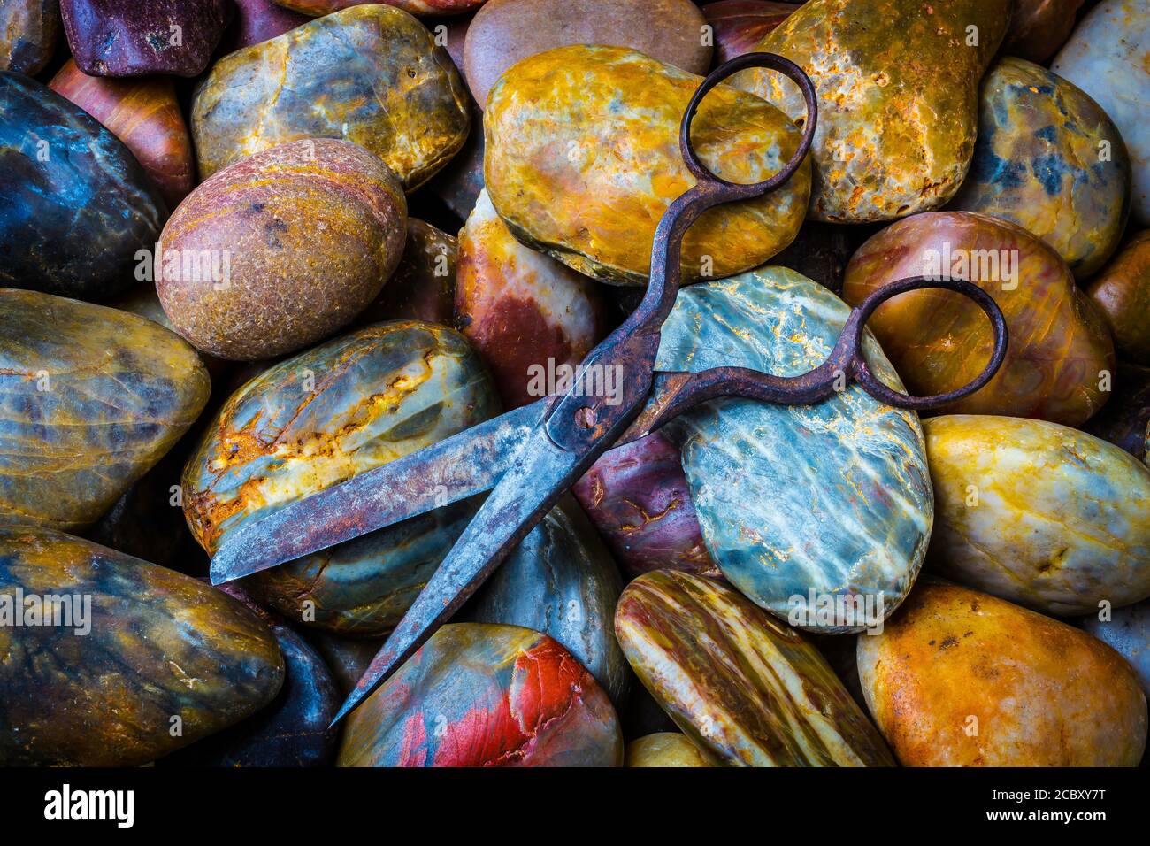 Scissors And Rocks Stock Photo - Alamy