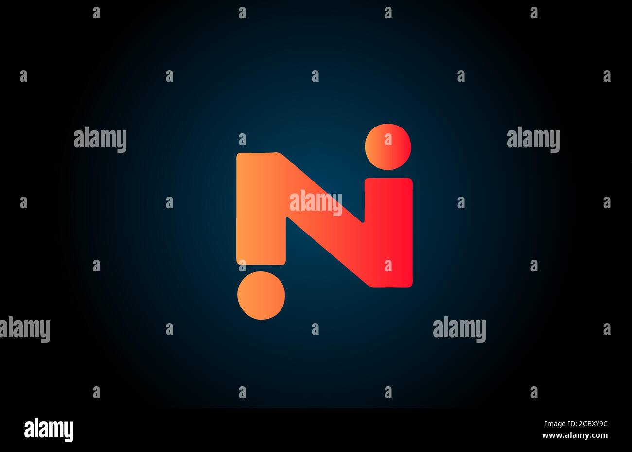 N alphabet letter logo icon in orange and black. Corporate design for ...