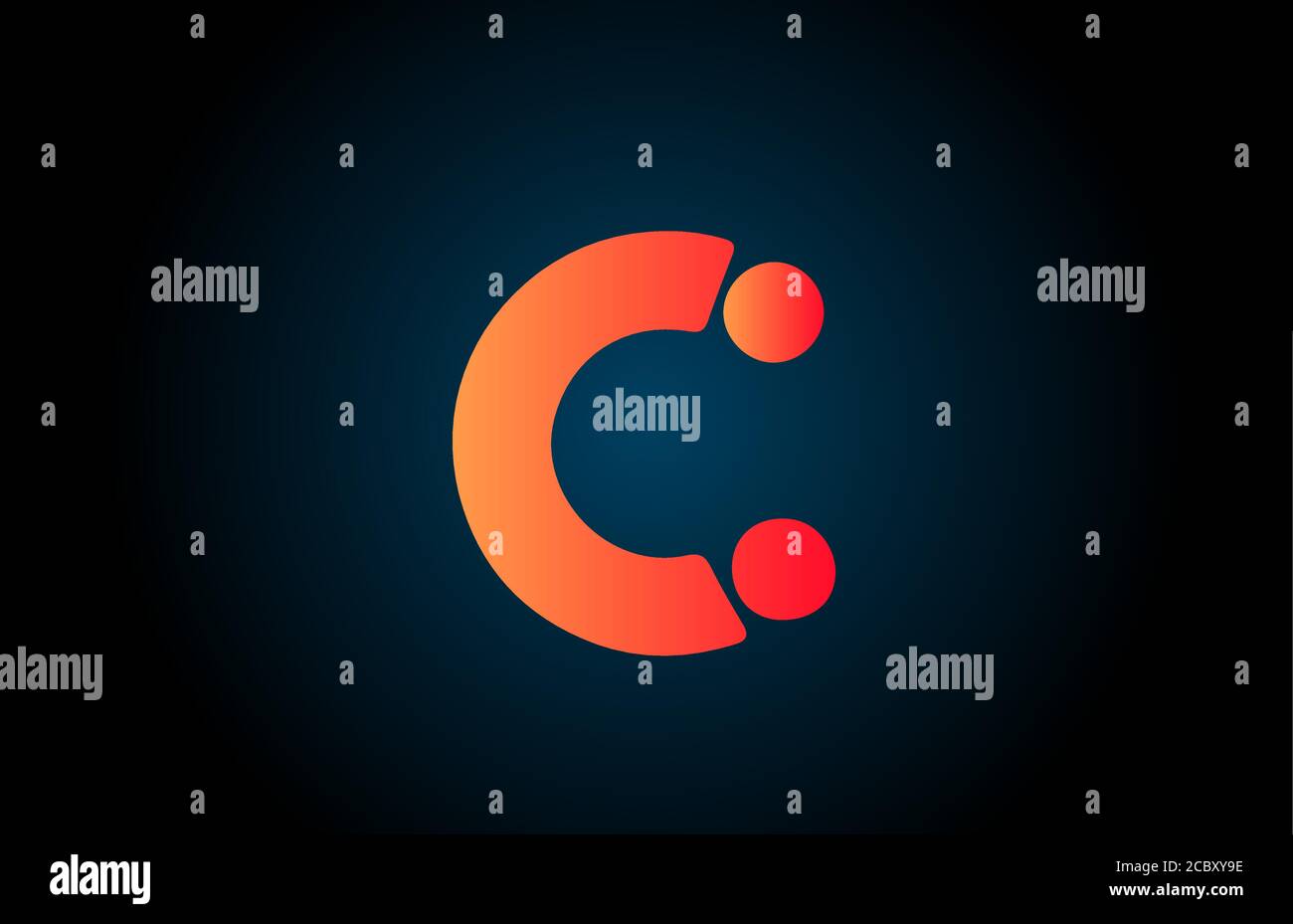 C alphabet letter logo icon in orange and black. Corporate design for ...