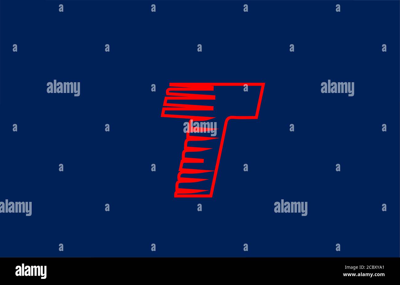 T red line alphabet letter logo icon. Simple line design for company ...