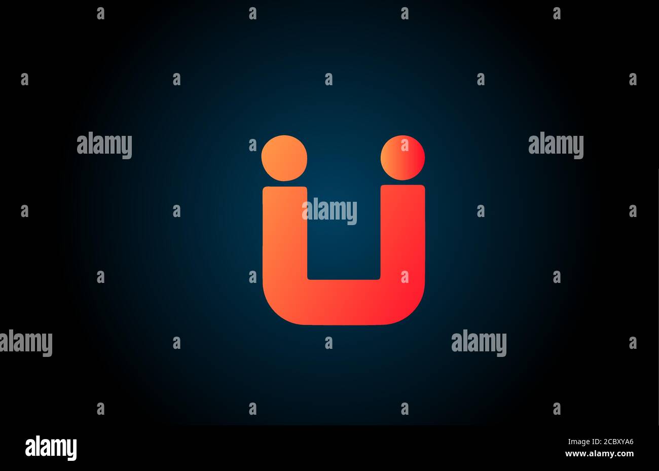 U alphabet letter logo icon in orange and black. Corporate design for ...