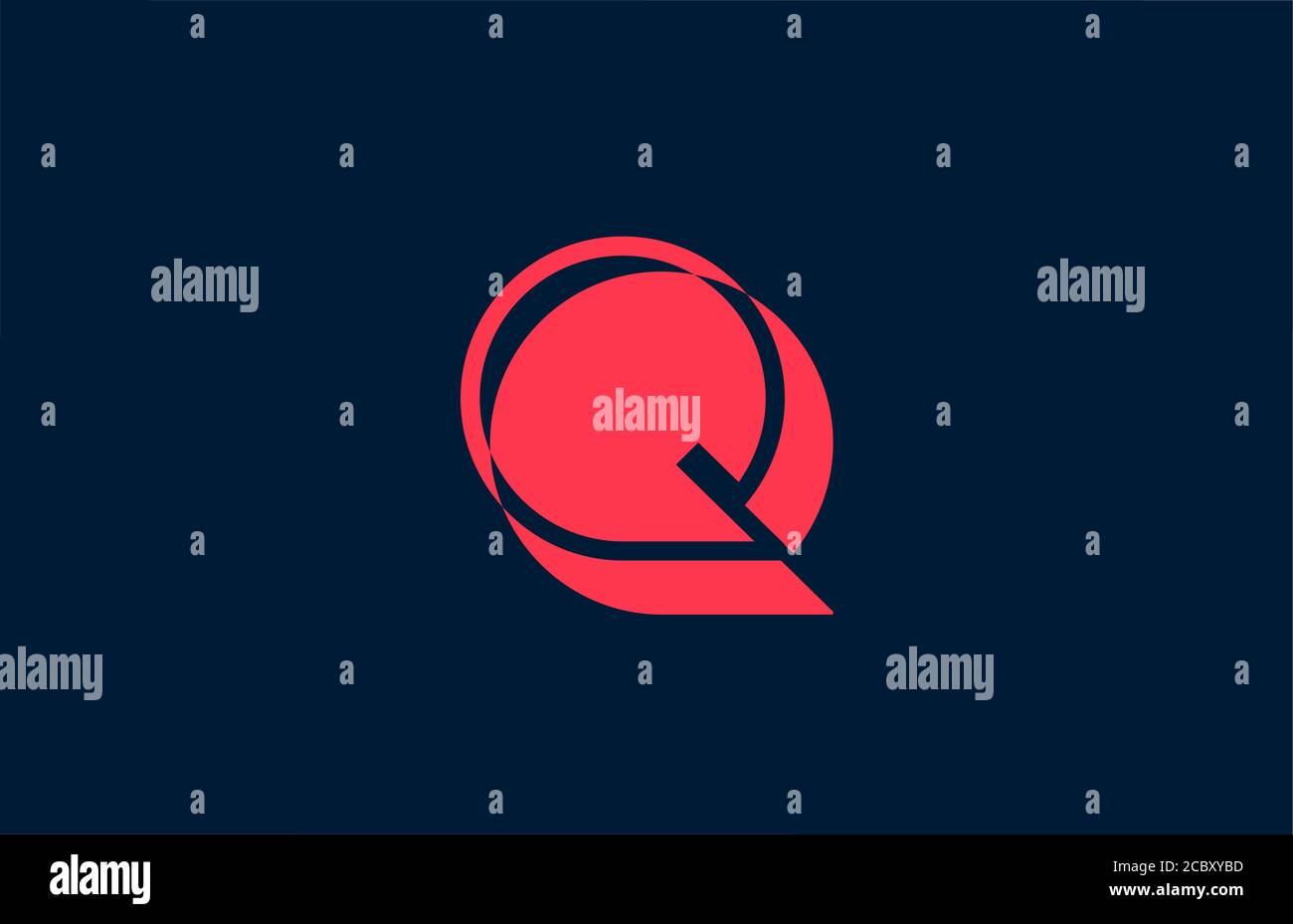 red black Q alphabet letter logo icon. Business and company design ...