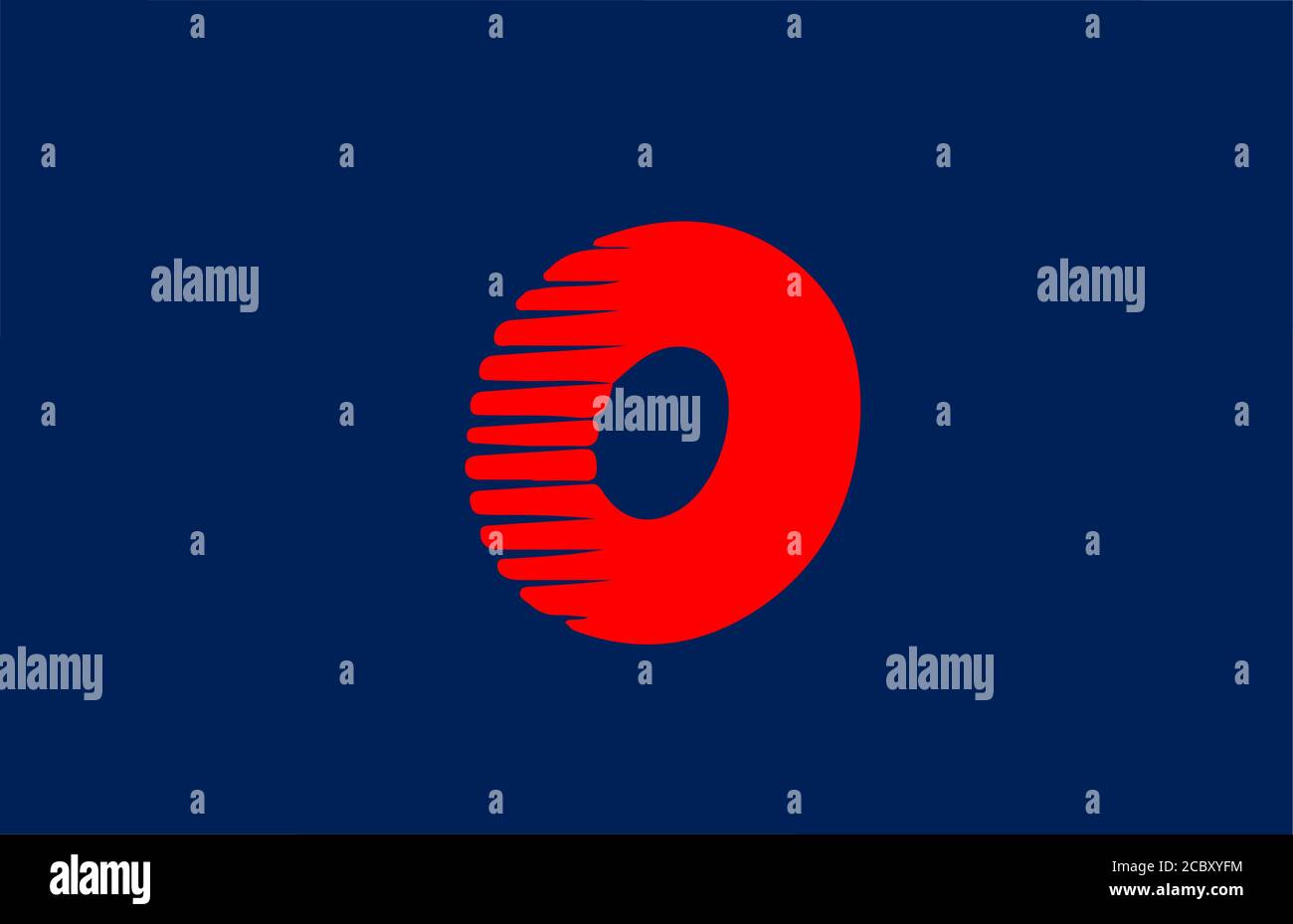 O blue red alphabet letter logo icon. Line design for company and ...