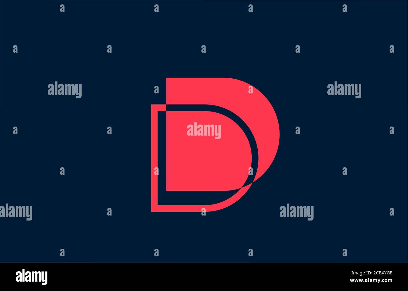 red black D alphabet letter logo icon. Business and company design ...