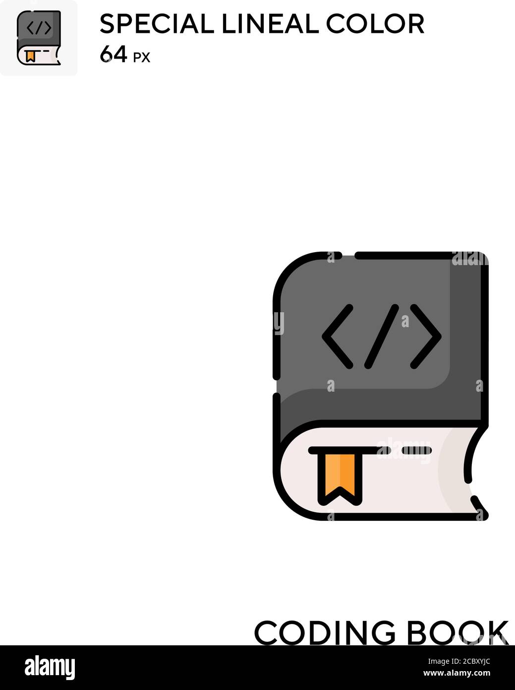Coding book Special lineal color vector icon. Coding book icons for ...