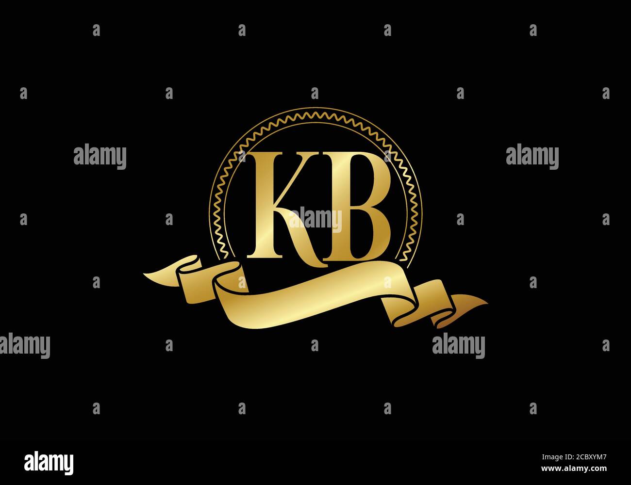 Initial Monogram Letter K B Logo Design Vector Template. K B Letter ...
