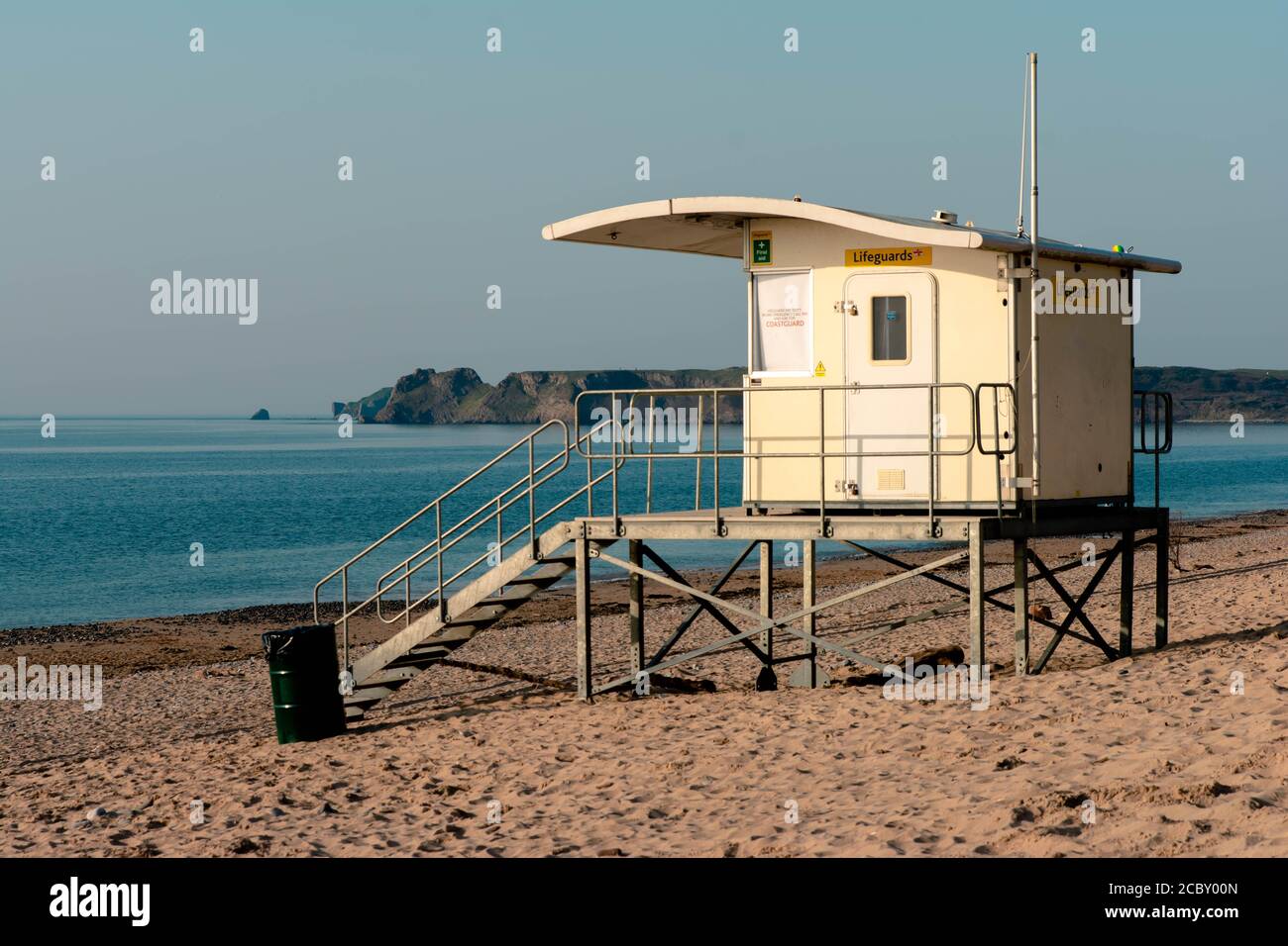 View from Tenby Wales UK coast guard station south side Stock Photo - Alamy