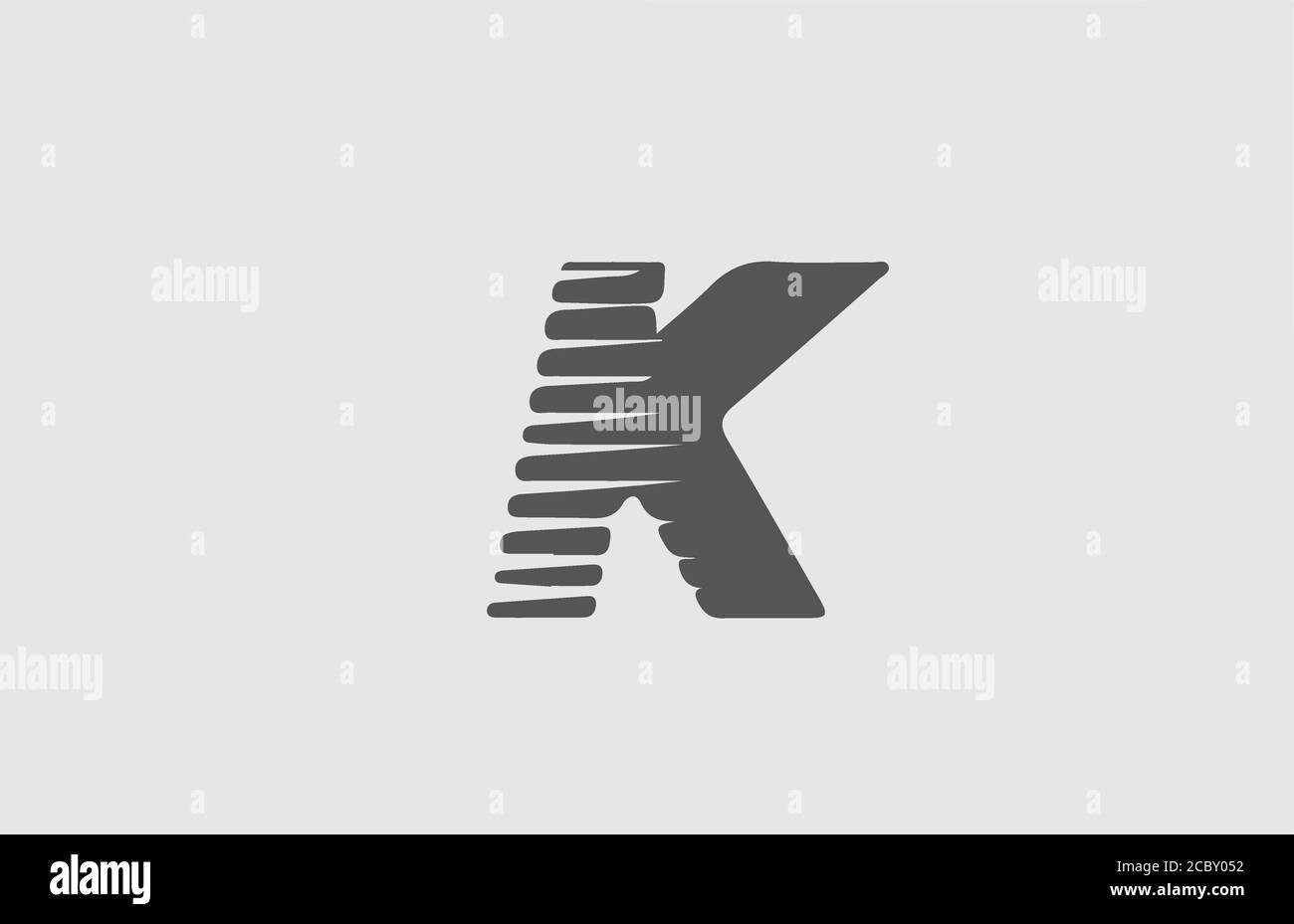 K grey alphabet letter logo icon. Line design for company and business ...