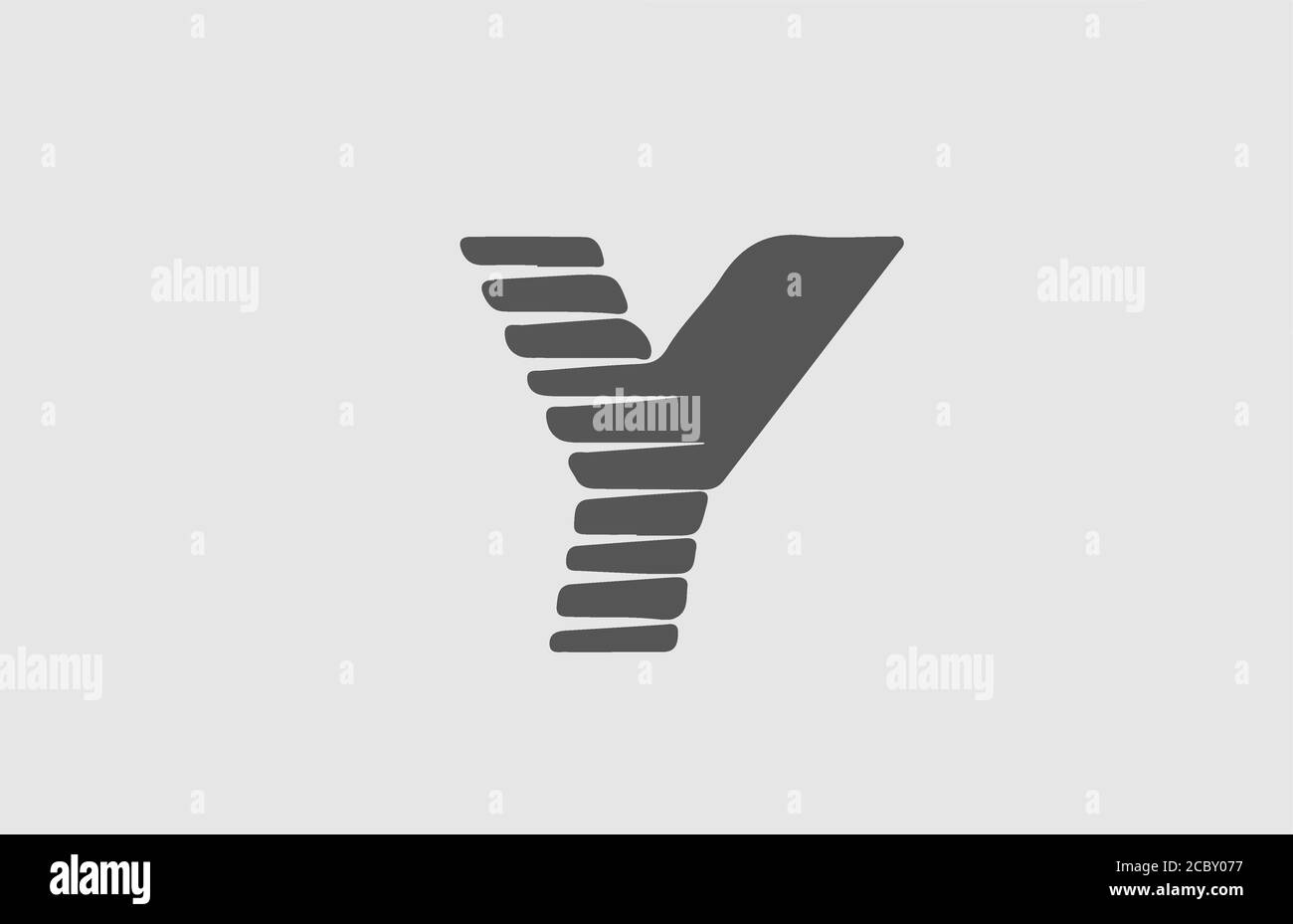 Y grey alphabet letter logo icon. Line design for company and business ...