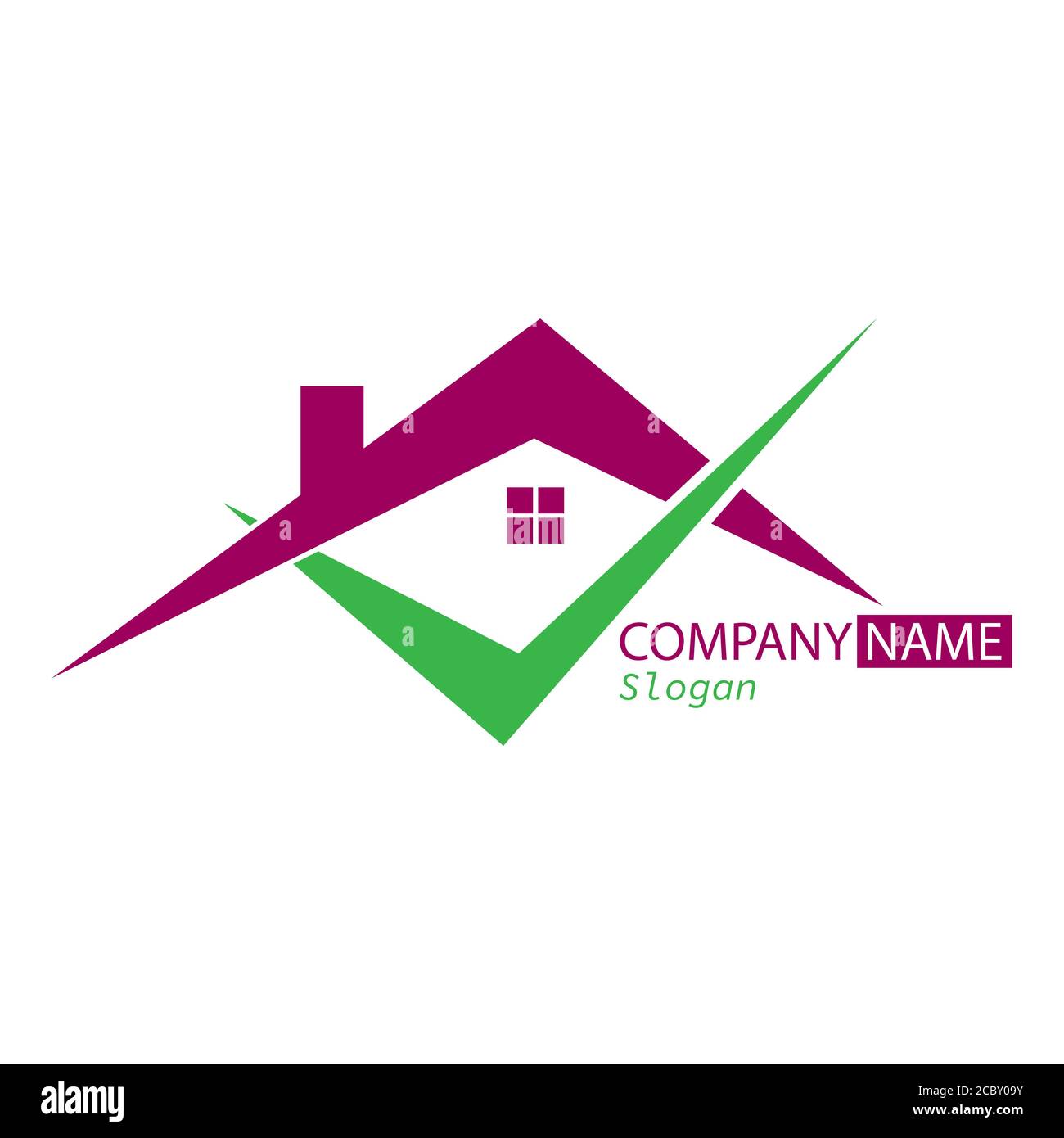 House. Abstract stylized vector illustration for logo, sticker, emblem ...