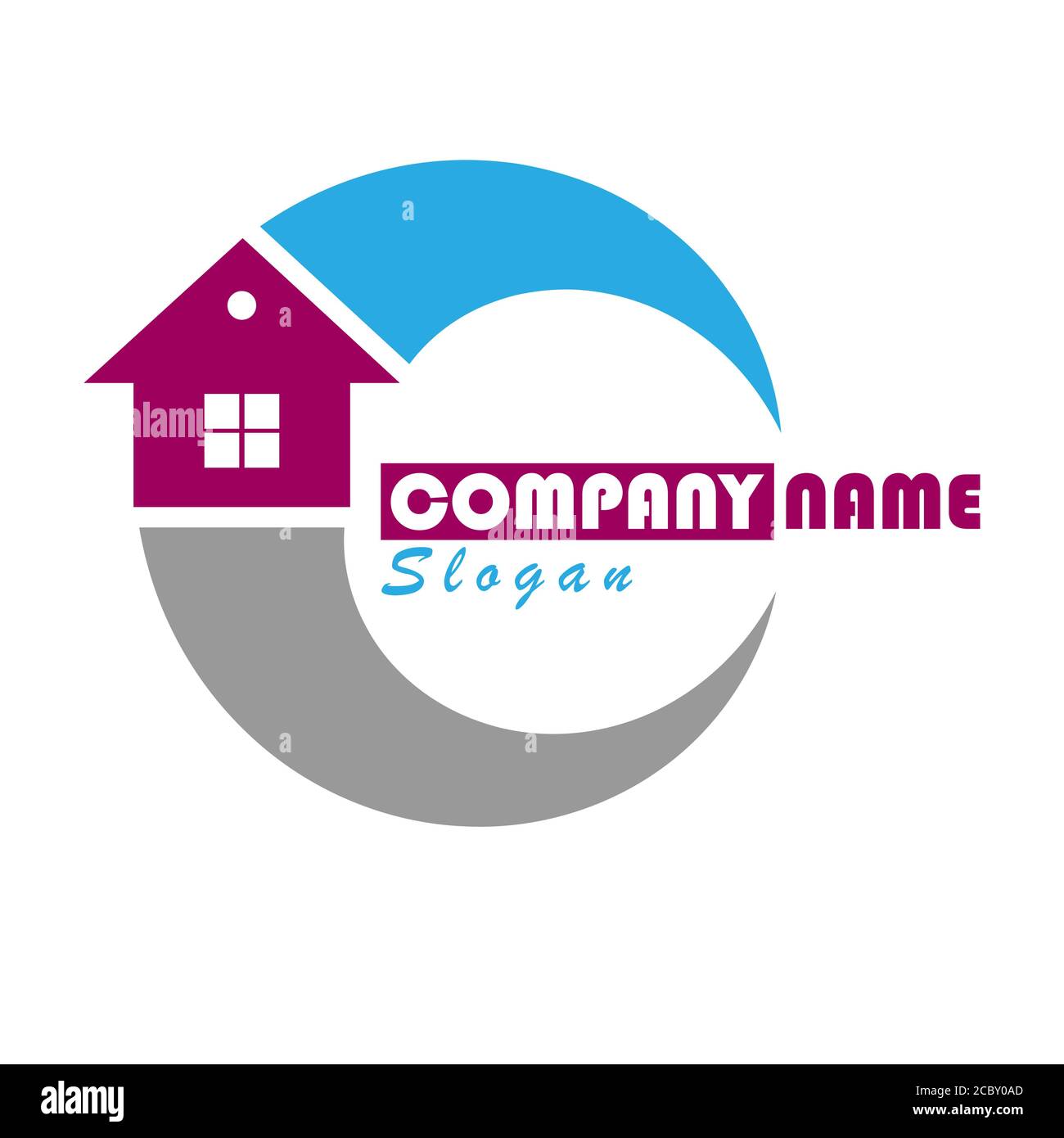 House. Abstract stylized vector illustration for logo, sticker, emblem ...