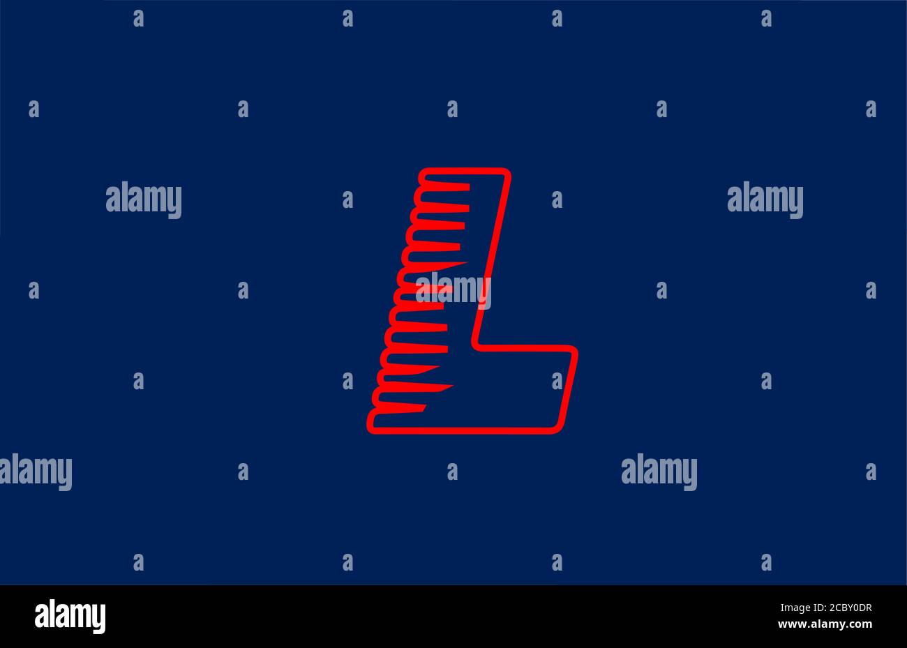 L red line alphabet letter logo icon. Simple line design for company ...