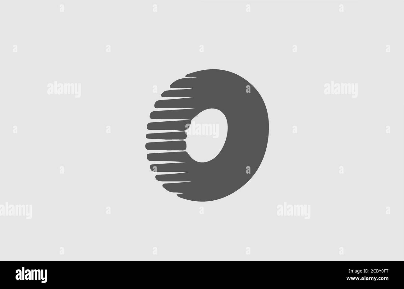 O grey alphabet letter logo icon. Line design for company and business ...