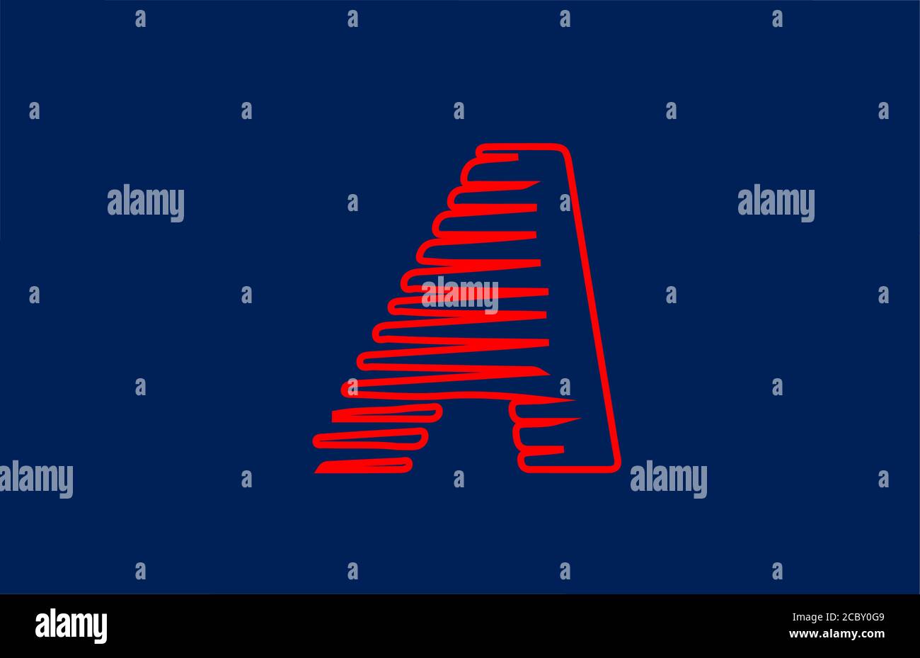 A red line alphabet letter logo icon. Simple line design for company ...