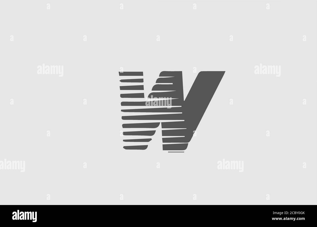 W grey alphabet letter logo icon. Line design for company and business ...
