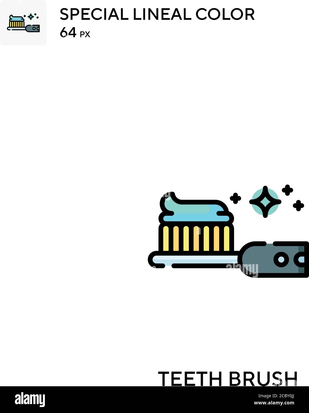 Teeth brush Special lineal color vector icon. Teeth brush icons for ...
