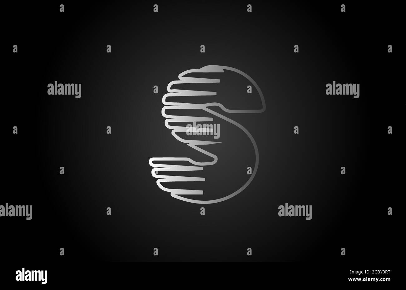 S white line alphabet letter logo icon. Simple line design for company ...