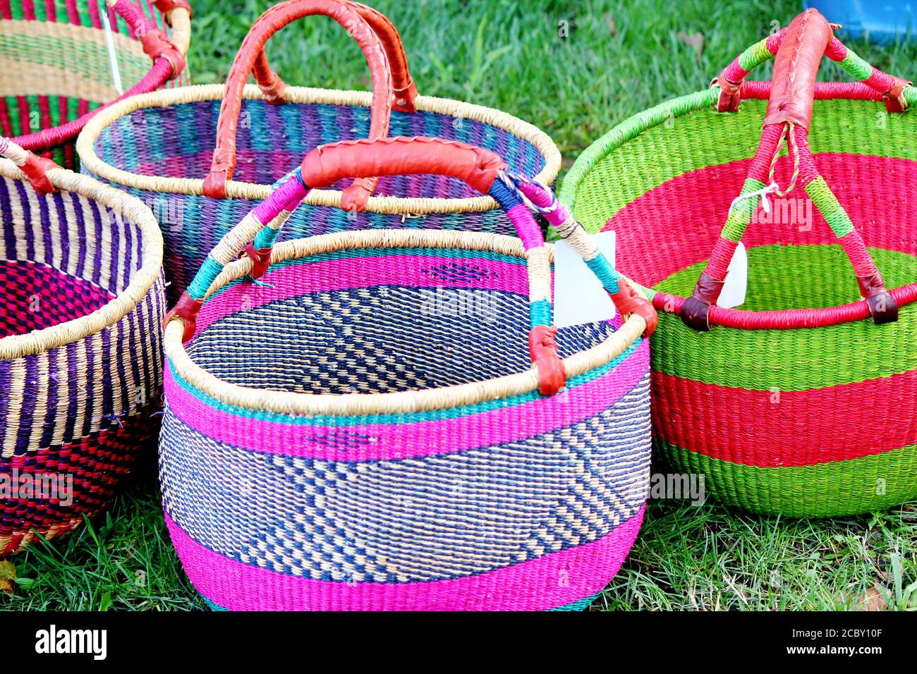 Colorful hand woven baskets hi-res stock photography and images - Alamy