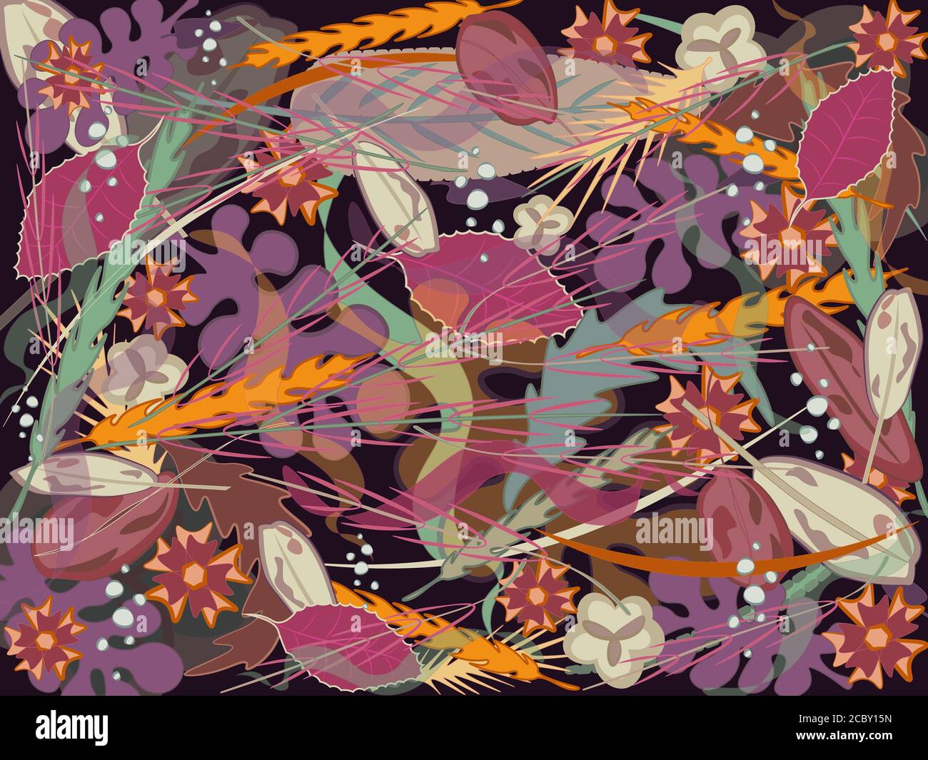 Floral autumn tiled pattern hi-res stock photography and images - Alamy