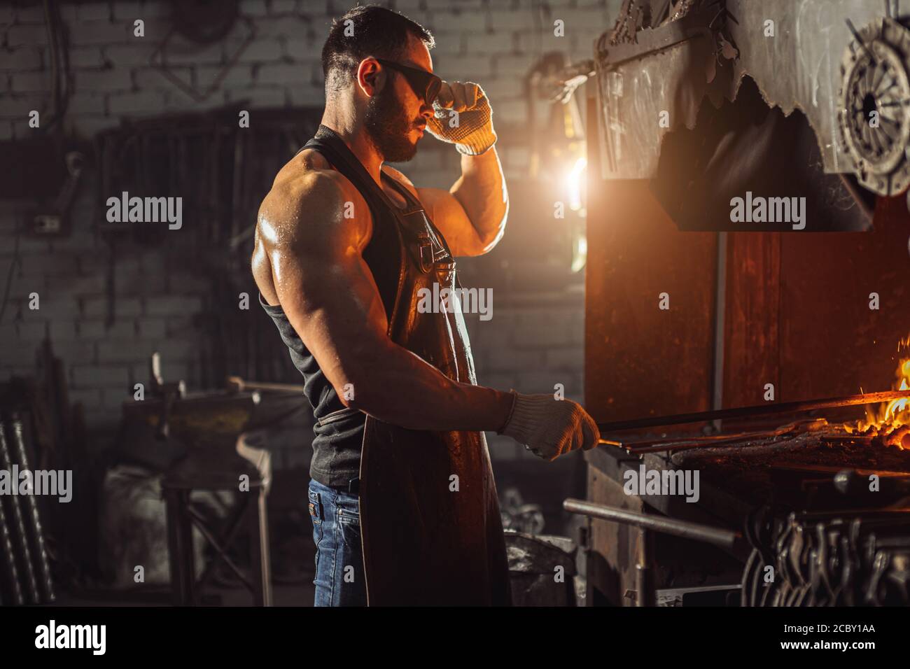 Blacksmith preparing fire hi-res stock photography and images - Alamy