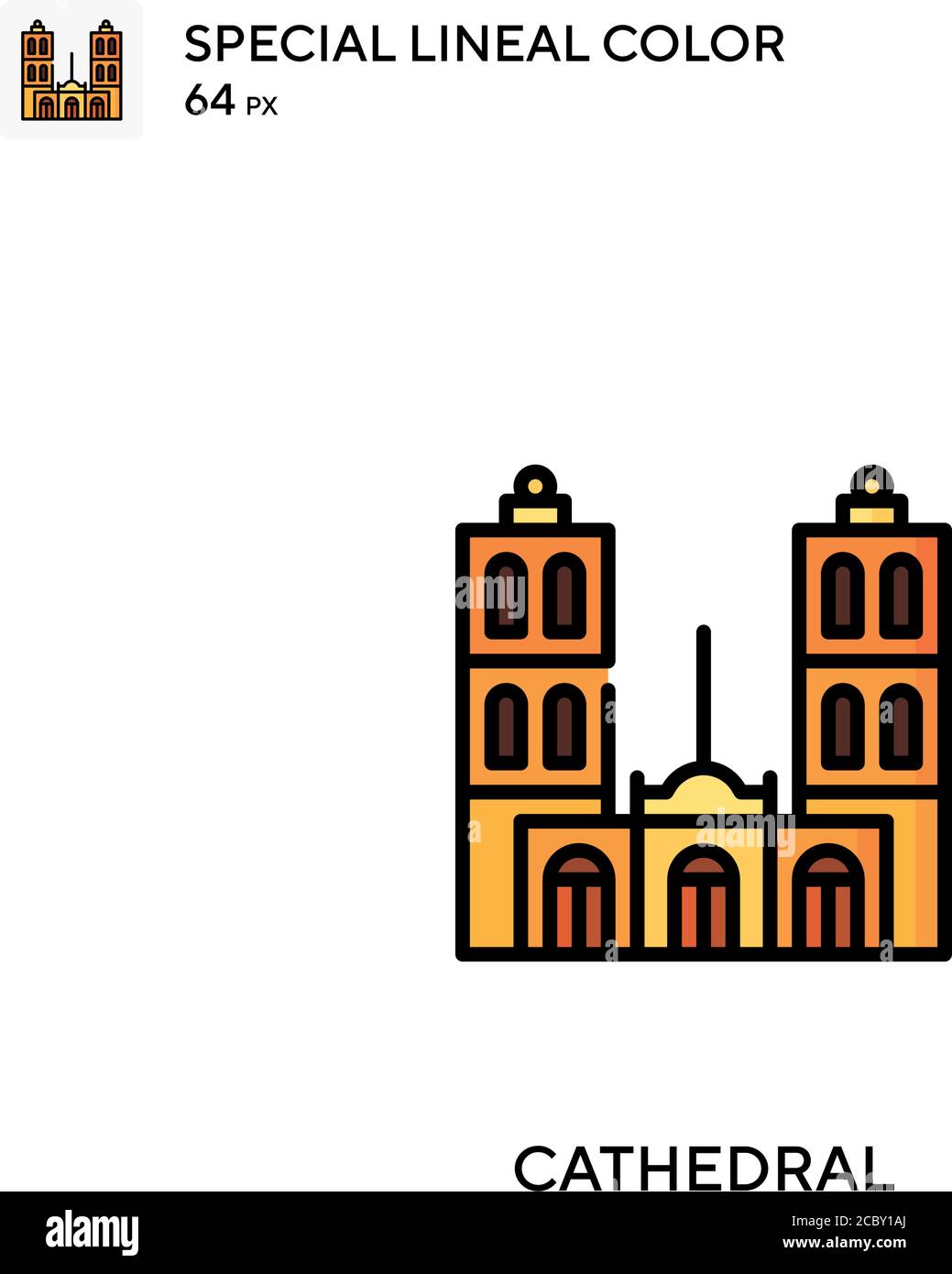 Cathedral Special lineal color vector icon. Cathedral icons for your ...