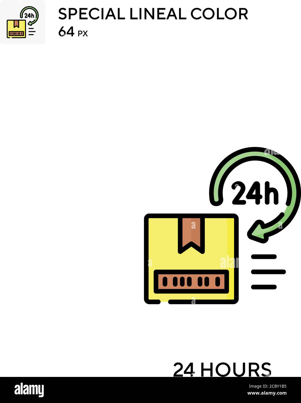 24 hours Special lineal color vector icon. 24 hours icons for your ...